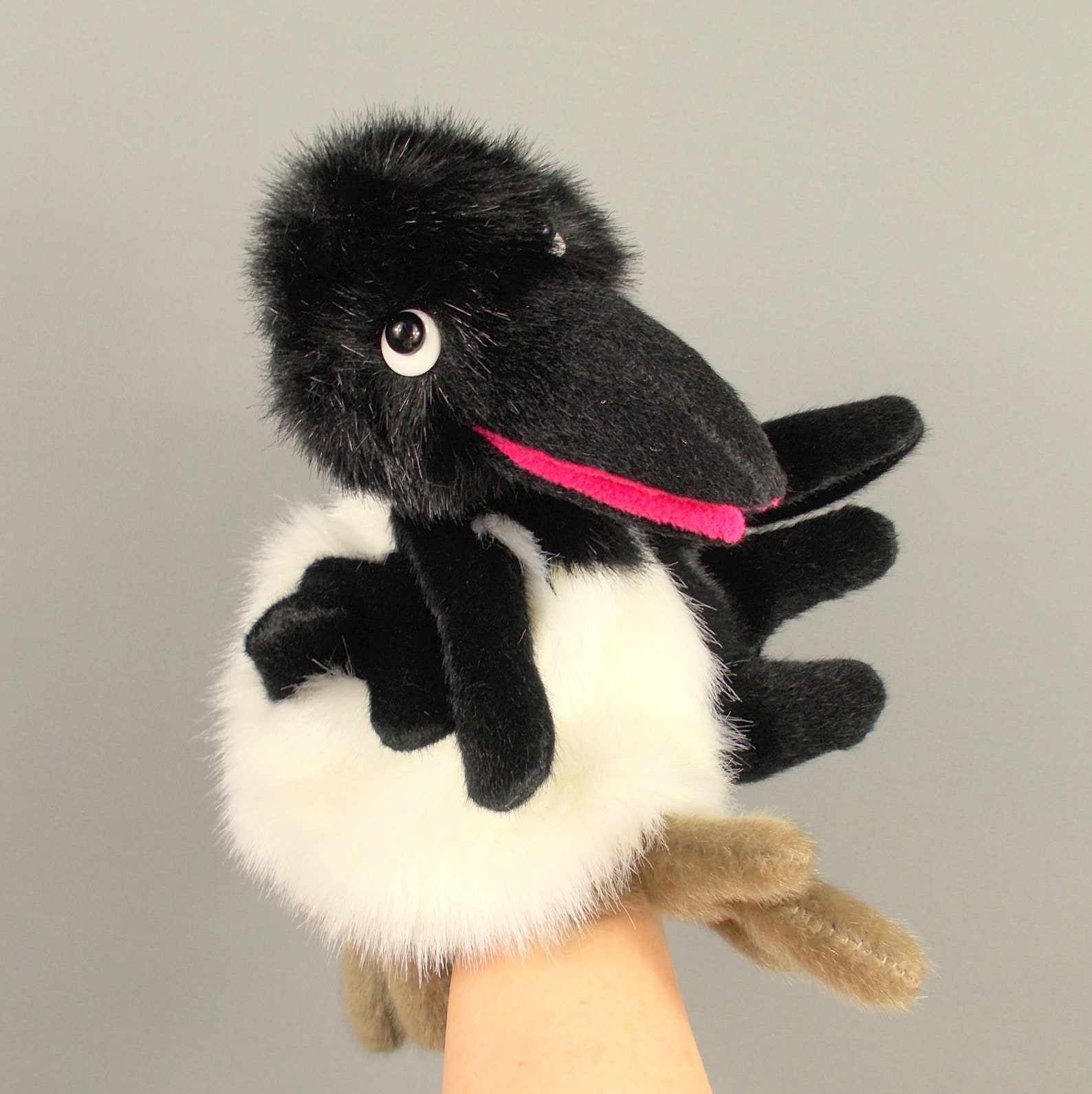 Magpie Puppet for Children. Plush Hand Puppet Magpie. Bibabo - Etsy