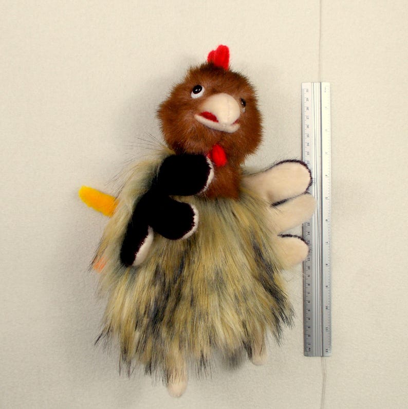 Hand Puppet Chicken for Children's Home Theater. Plush Bird Marionette ...