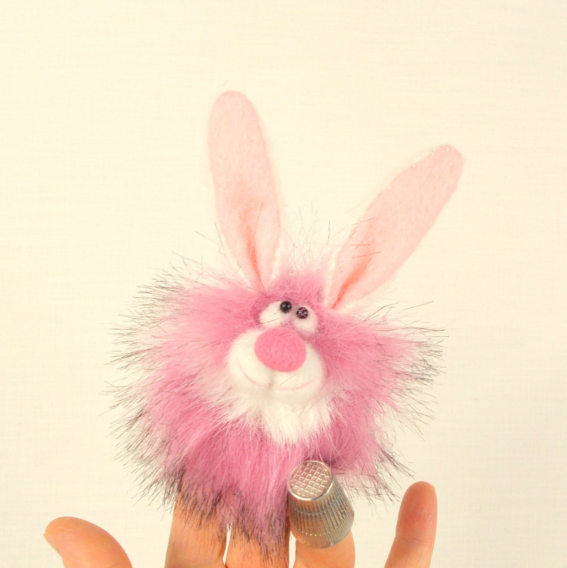 Plush Pink Rabbit Finger Puppet. Little Puppet Bunny for | Etsy