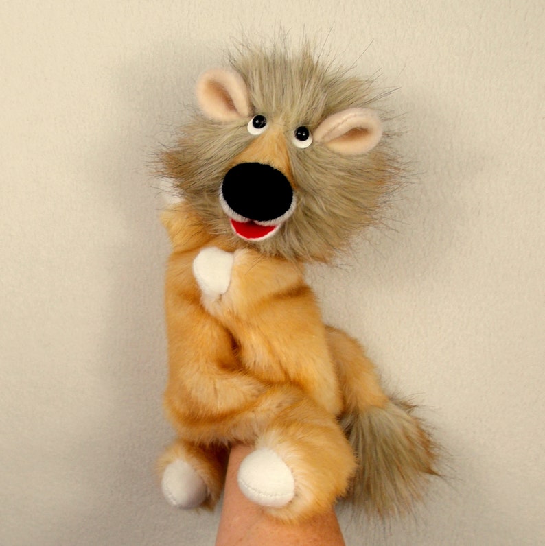 Hand Puppet Lion for Home Puppet Theater. Marionette Lion. Glove Toy ...