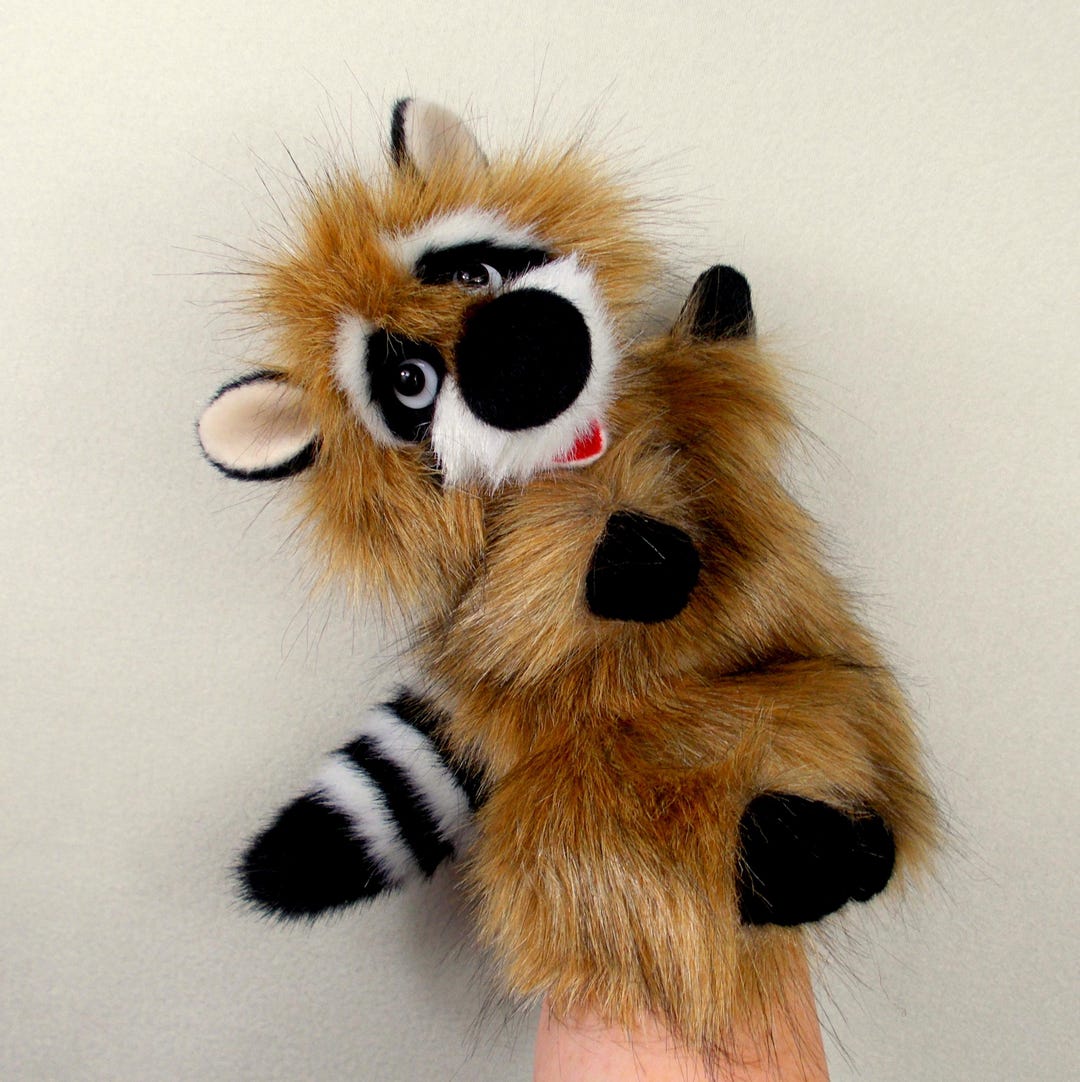 Hand Puppet Raccoon Red Golden Fluffy. A Fun Toy for Home Theater for ...
