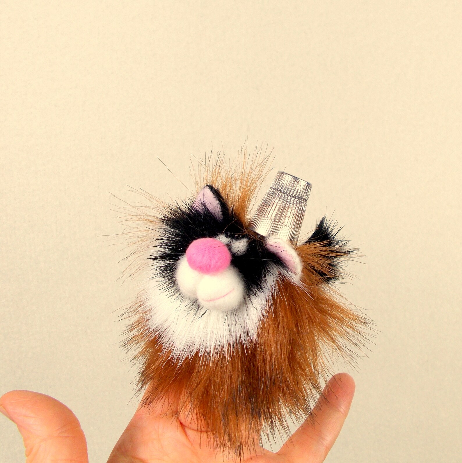 Finger Puppet Cat. Red White Black Kitty Petite Soft Toy. - Etsy