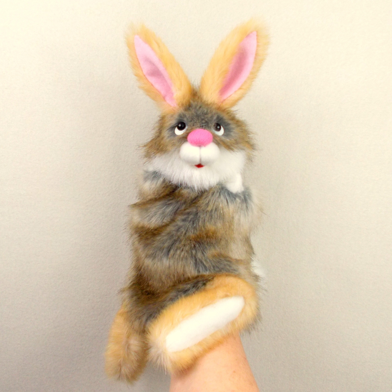Rabbit Plush Puppet. Hare Reddish Gray Hand Puppet for Home - Etsy