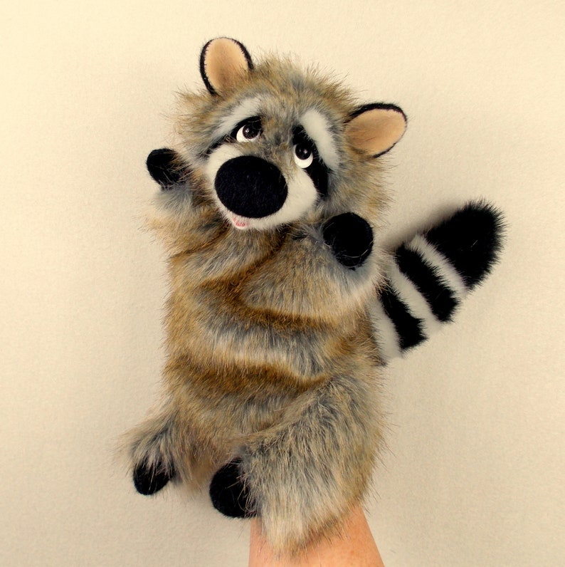 Raccoon Reddish Hand Puppet. Funny Raccoon for Home Puppet - Etsy