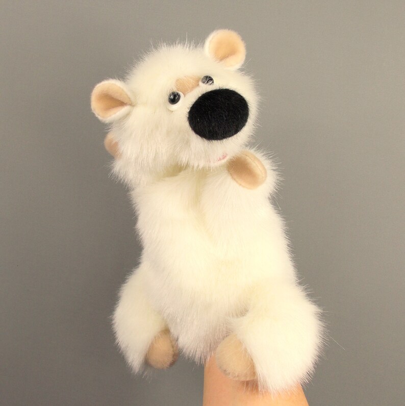 White Bear Hand Puppet for Children. Animal Glove for Hand - Etsy