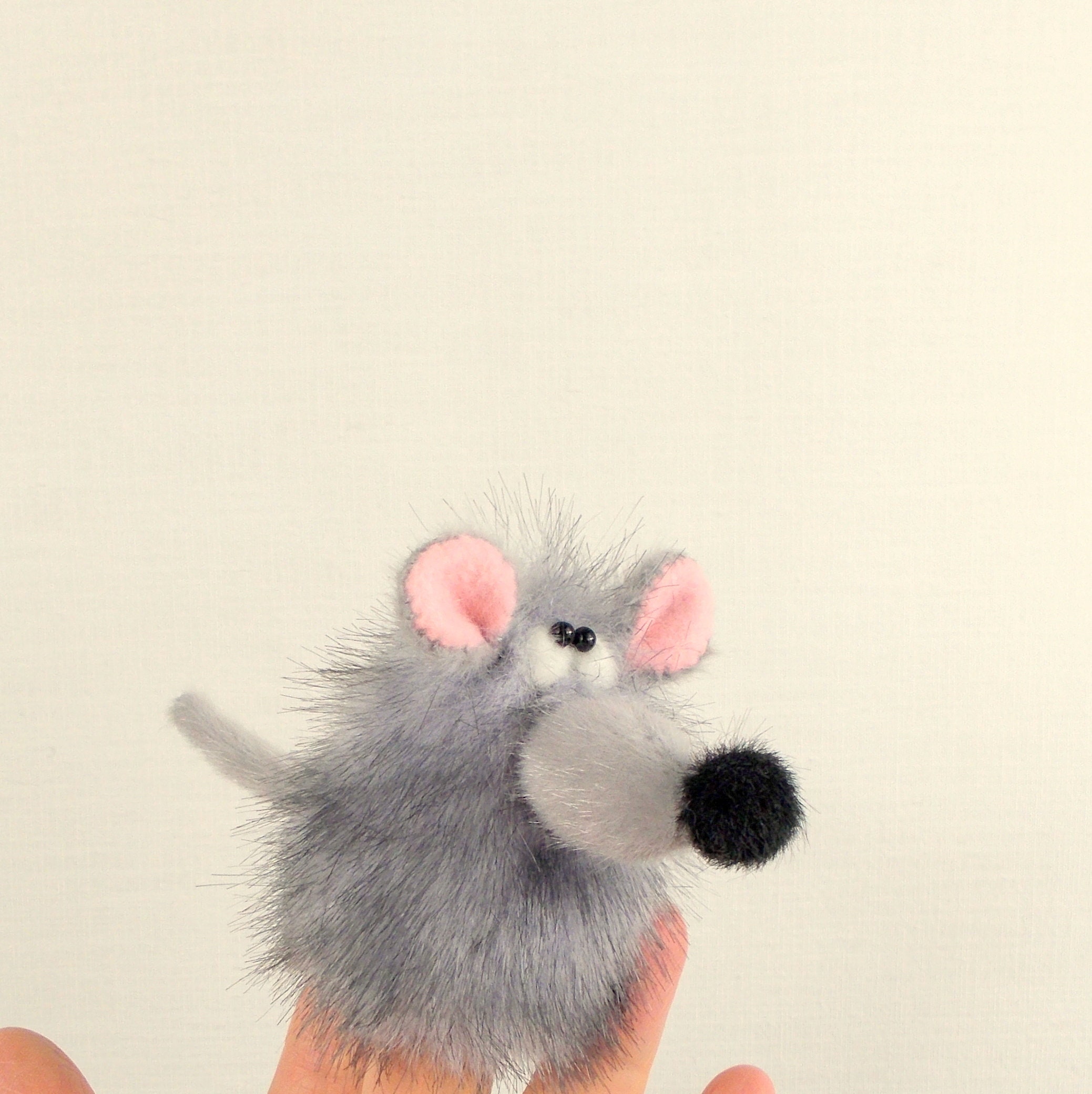 Little grey mouse finger puppet. Finger puppet theatre for | Etsy