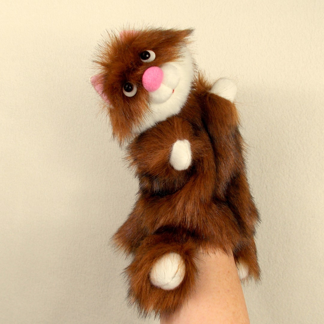 Red Cat Hand Puppet for Home Puppet Theater. Marionette Kitty. Bibabo ...