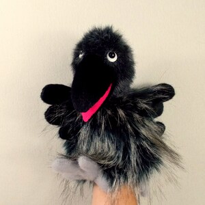 Funny Crow Hand Puppet for Children. Glove Puppet Bird. Plush Crow ...