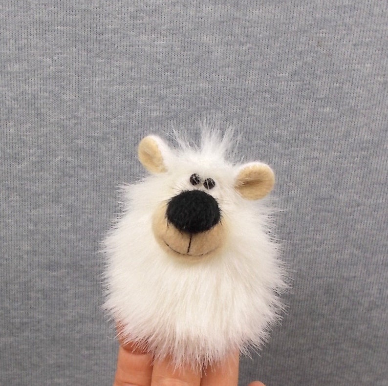White little bear finger puppet. Finger theater. Toy for | Etsy