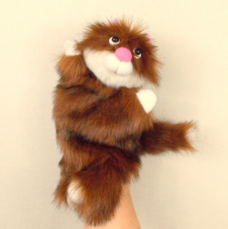 Red Cat Hand Puppet for Home Puppet Theater. Marionette Kitty. - Etsy