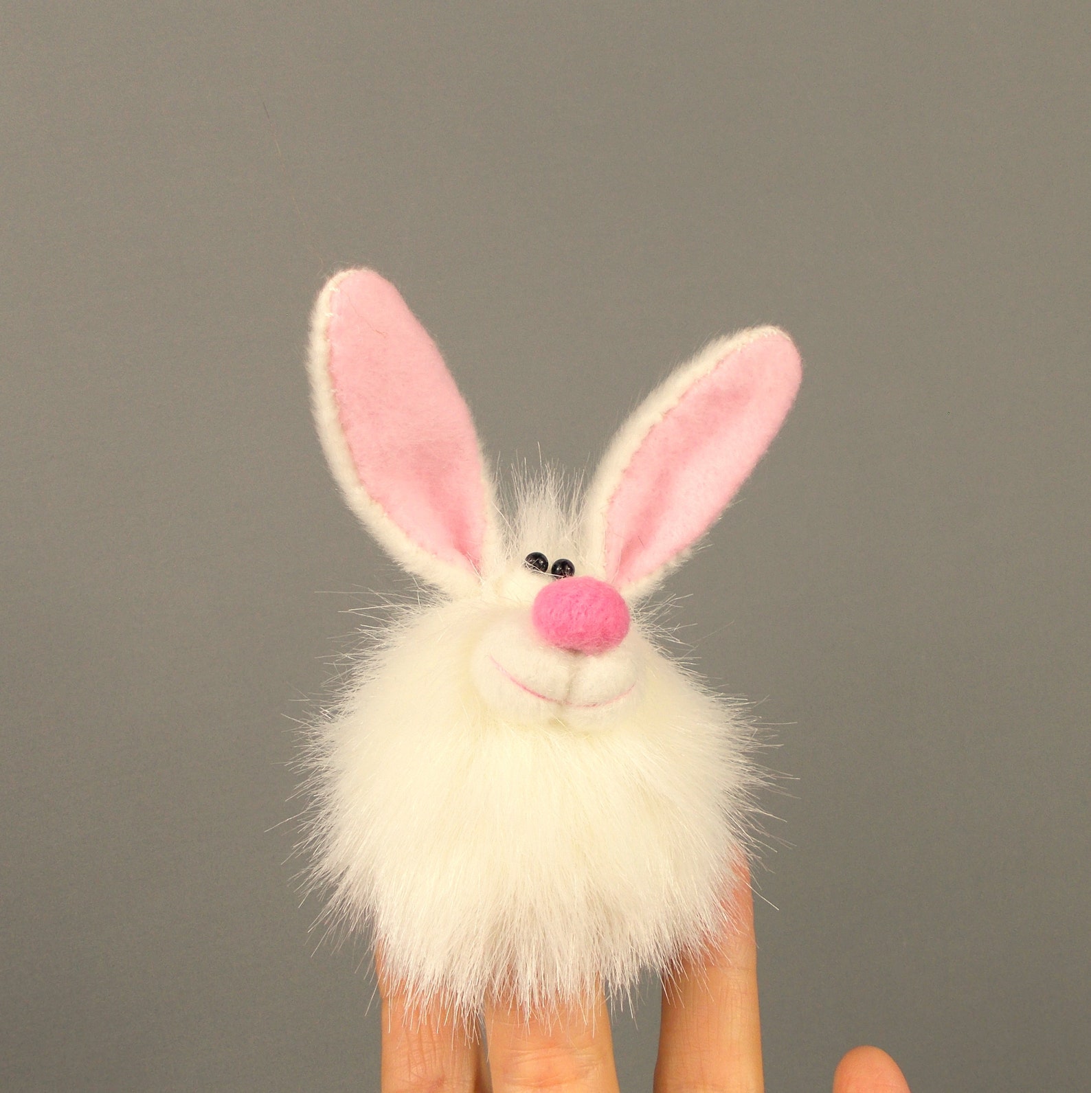 White Bunny Finger Puppet. Finger Puppet Theater. Little Soft Toy ...