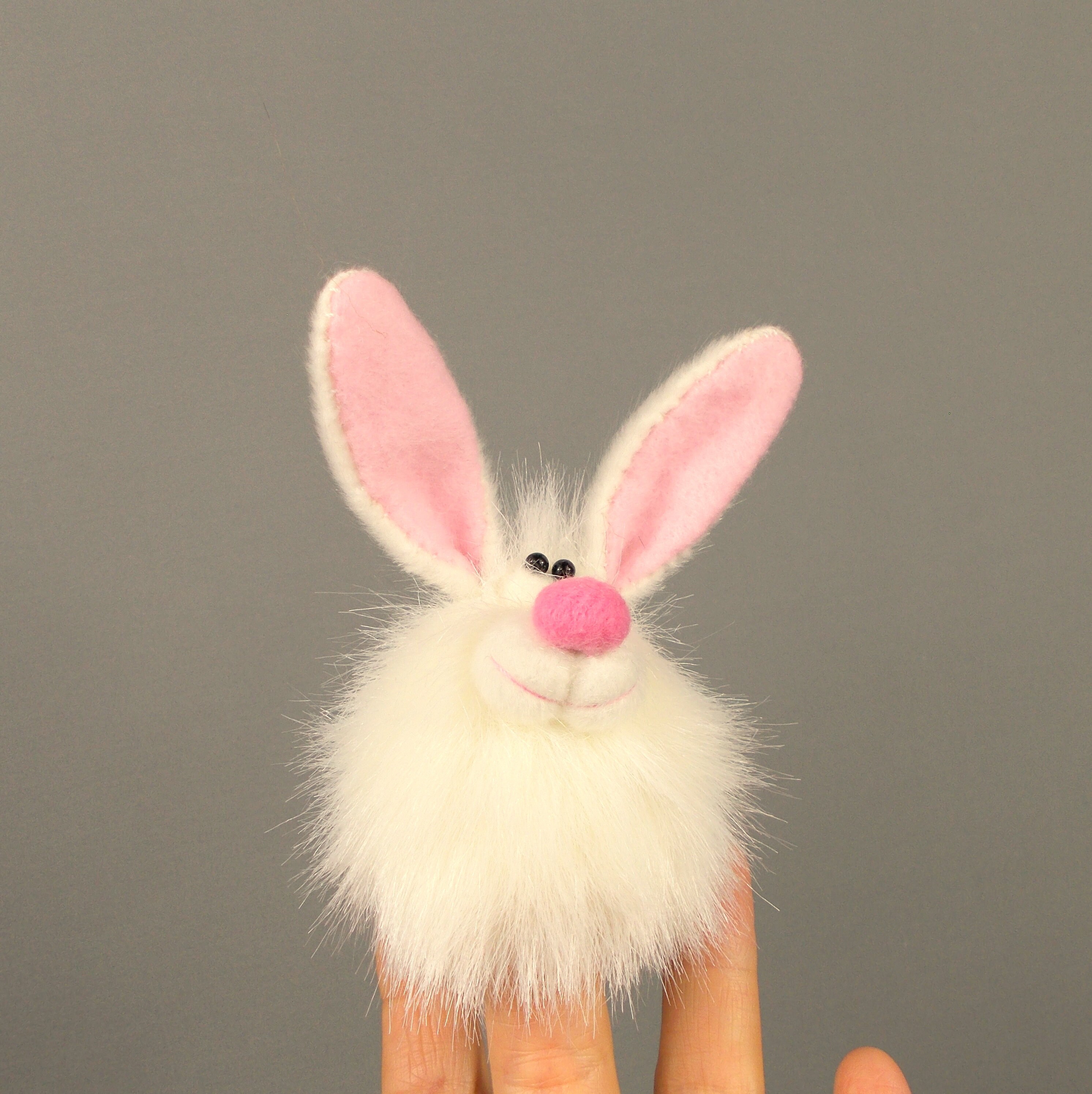 White Bunny Finger Puppet. Finger Puppet Theater. Little Soft - Etsy