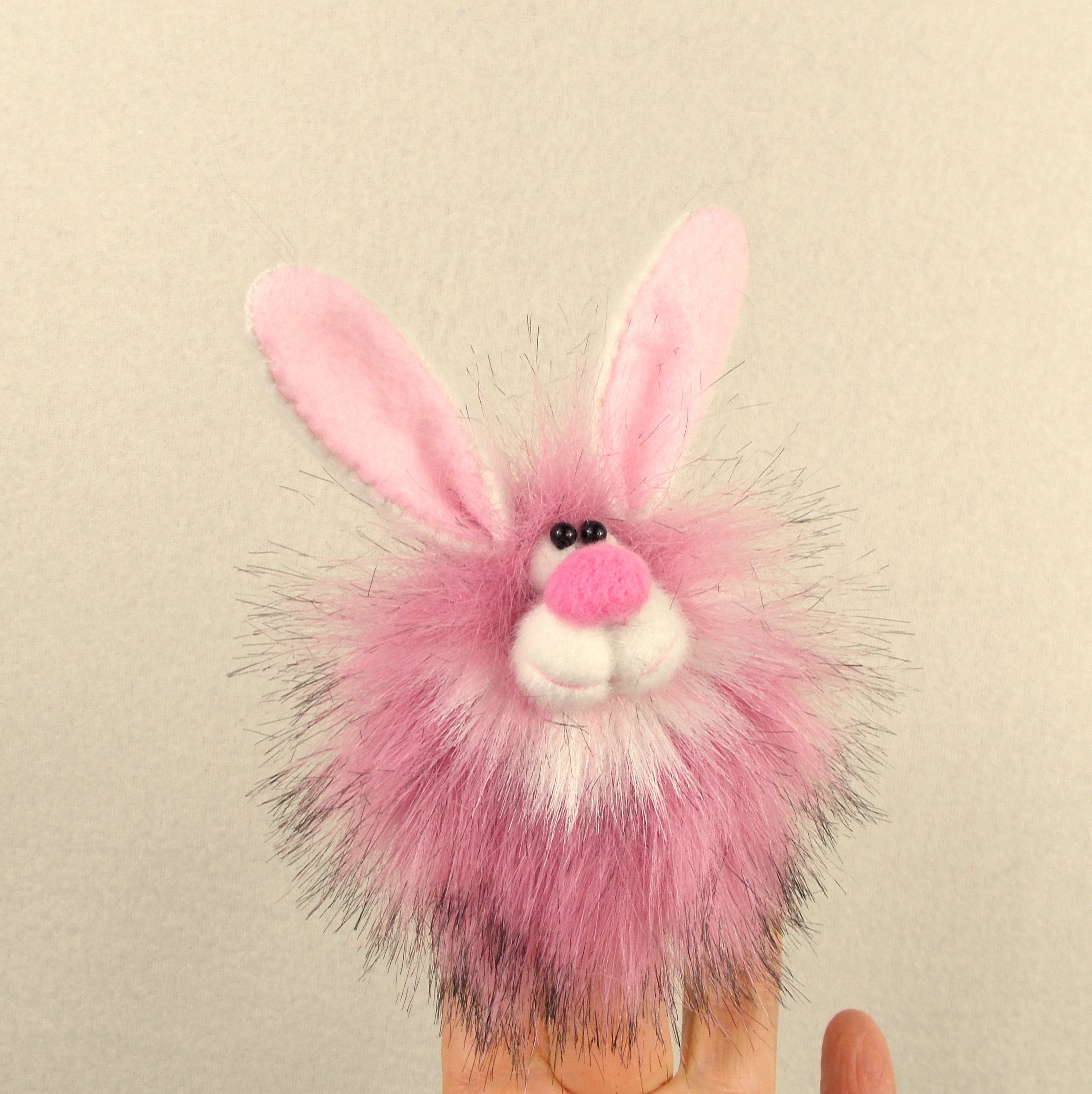 Plush Pink Rabbit Finger Puppet. Little Puppet Bunny for - Etsy