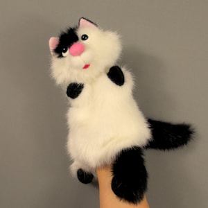 Hand Puppet for Little Hand White Kitten With a Black Speck. Puppet for ...