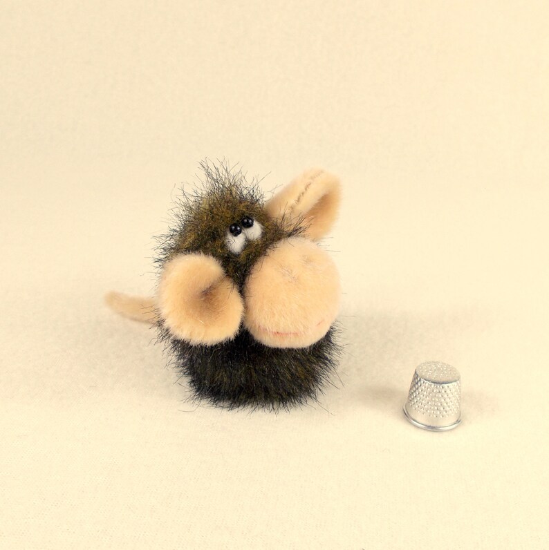 Little Furry Monkey. Tiny Soft Toy. Plush Brown Monkey Finger - Etsy