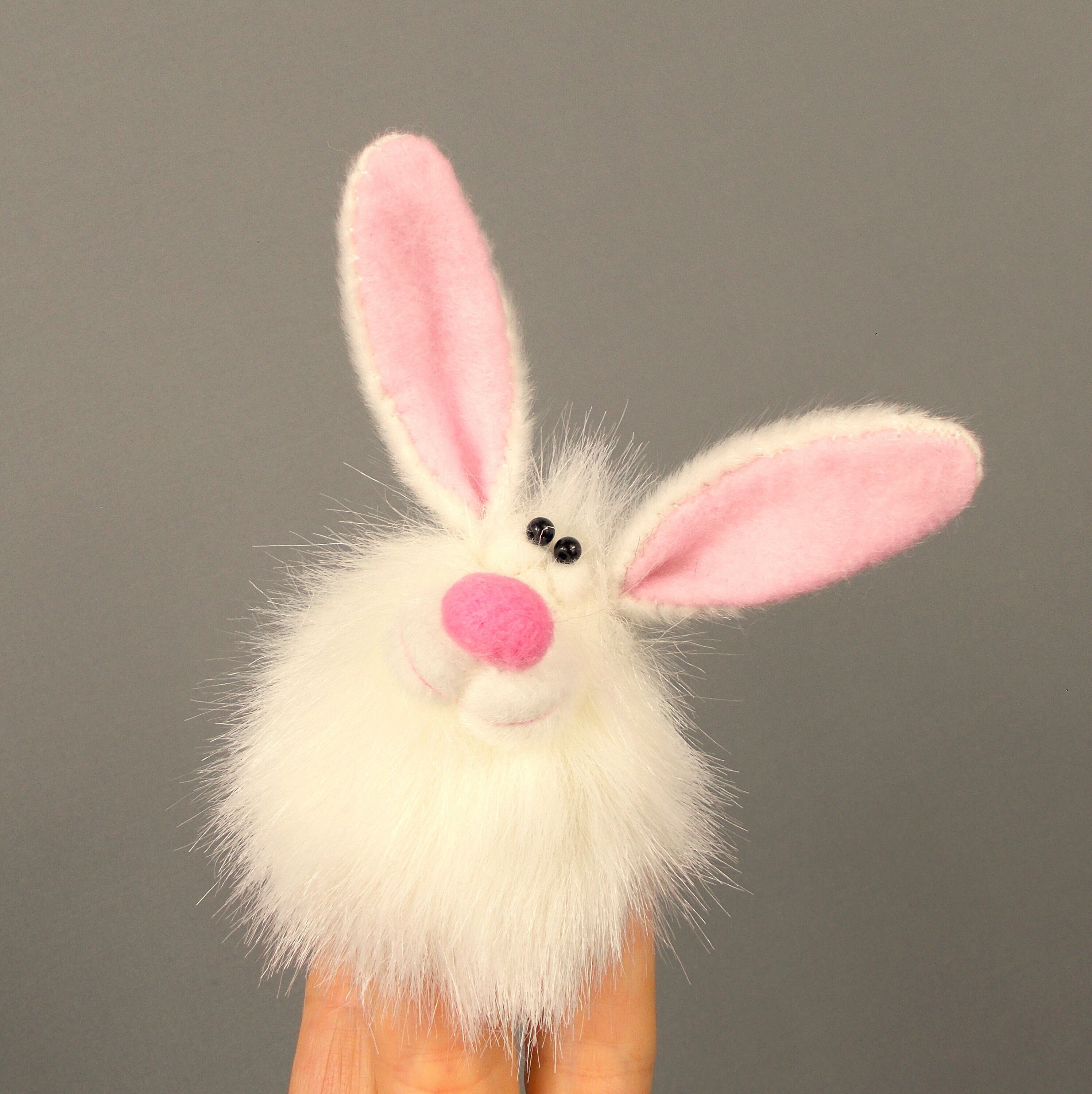 White Bunny Finger Puppet. Finger Puppet Theater. Little Soft - Etsy