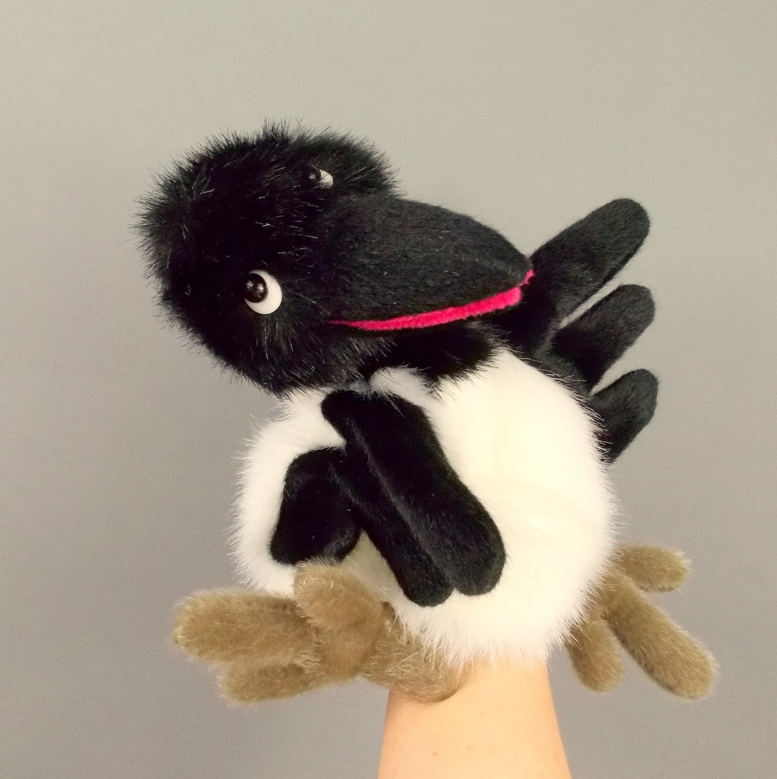 Magpie Puppet for Children. Plush Hand Puppet Magpie. Bibabo - Etsy