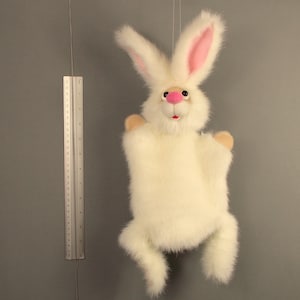 White Hare Hand Puppet for Home Children's Theater. Marionette Rabbit ...