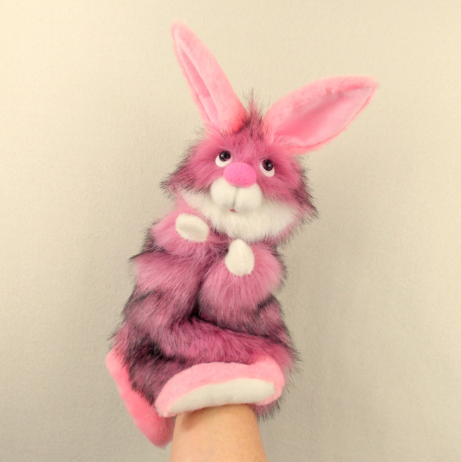 Rabbit Pink Hand Puppet Glove. Plush Rabbit for Home Puppet - Etsy