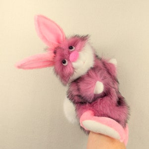 Rabbit Pink Hand Puppet Glove. Plush Rabbit for Home Puppet - Etsy