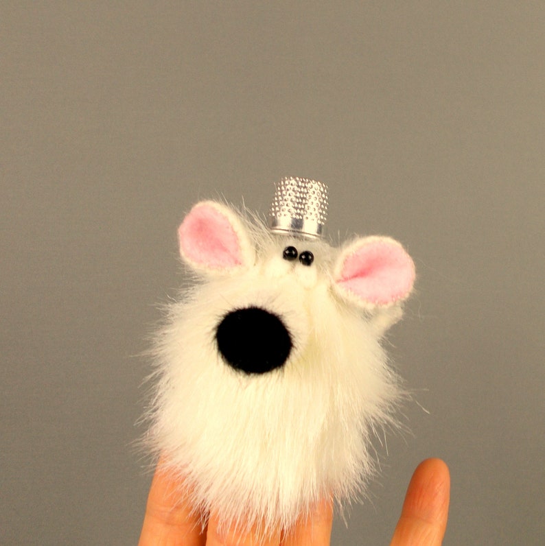 Little White Mouse Puppet for Finger Theater. Finger Puppet - Etsy