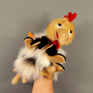 Hand Puppet Chicken for Children's Home Puppet Theater. Plush Bird ...