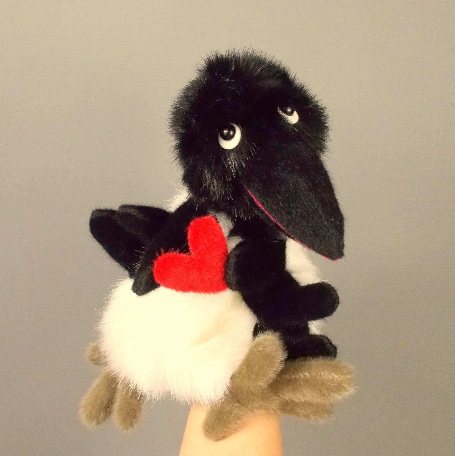 Magpie Puppet for Children. Plush Hand Puppet Magpie. Bibabo - Etsy