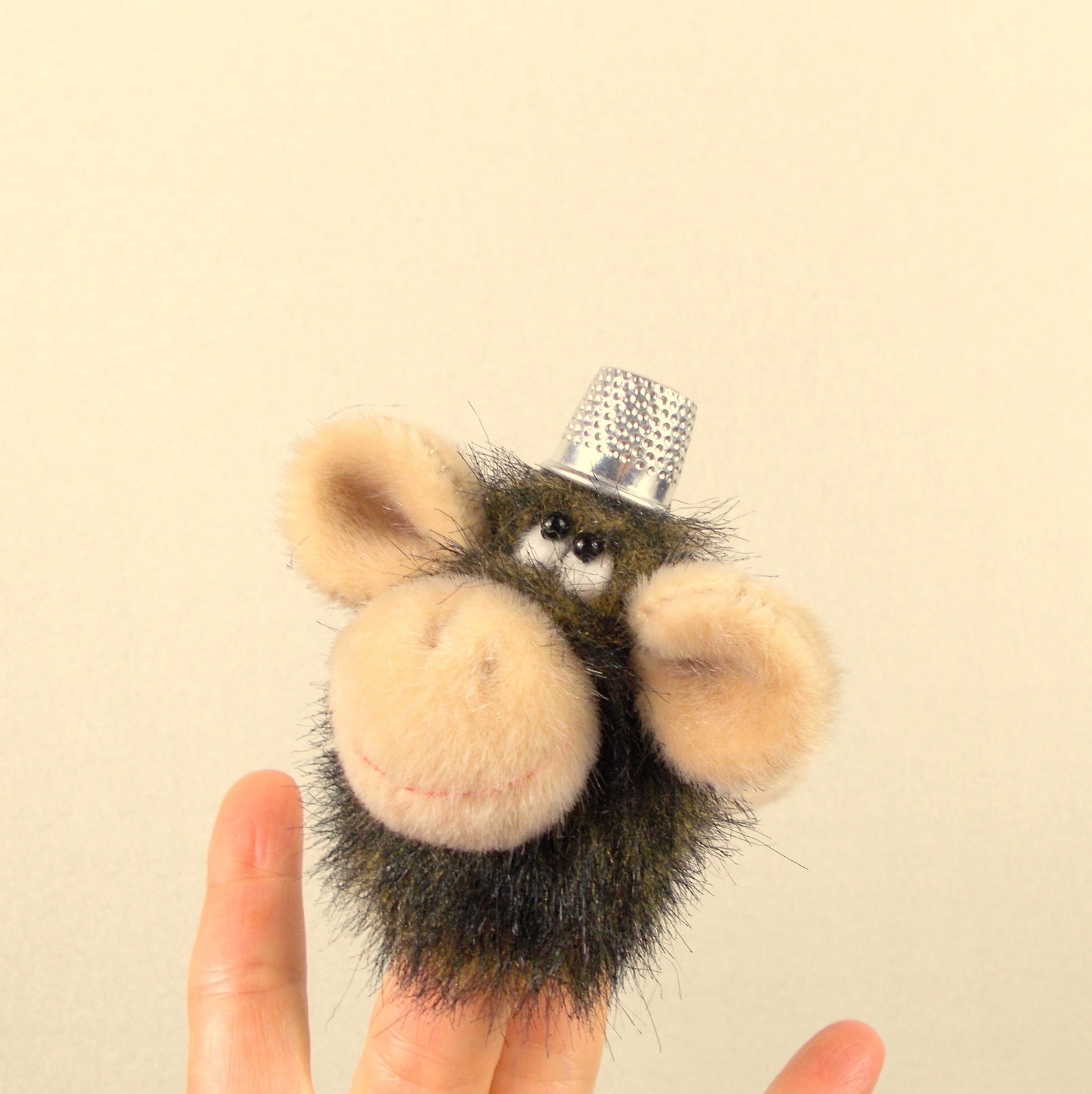 Little Furry Monkey. Tiny Soft Toy. Plush Brown Monkey Finger - Etsy