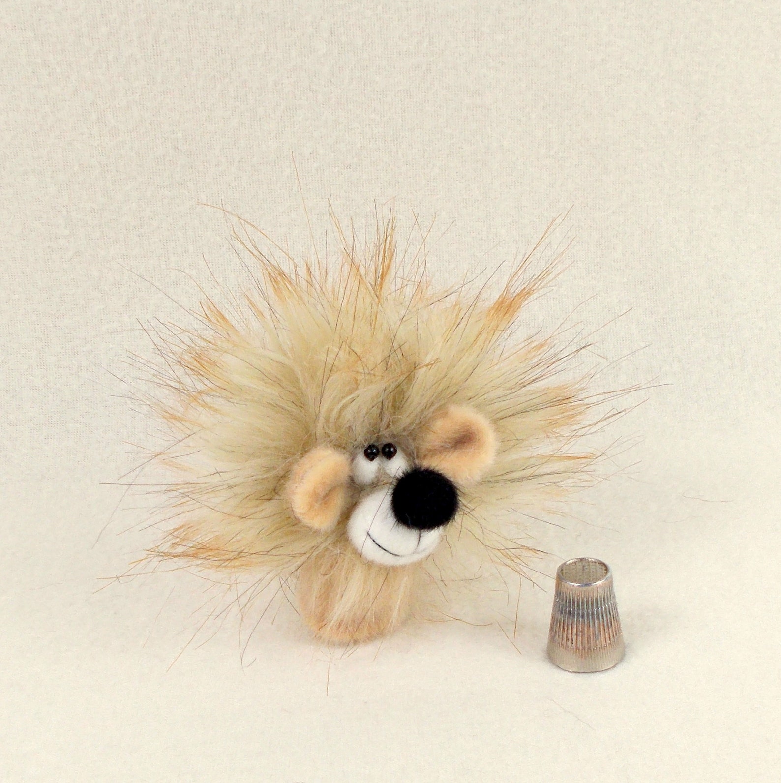 Finger Puppet Little Lion. Stuffed Small Toy Lion. Petite Soft Fur Toy ...