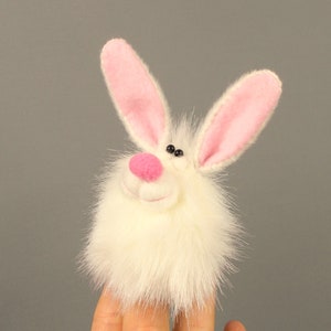 White Bunny Finger Puppet. Finger Puppet Theater. Little Soft Toy ...