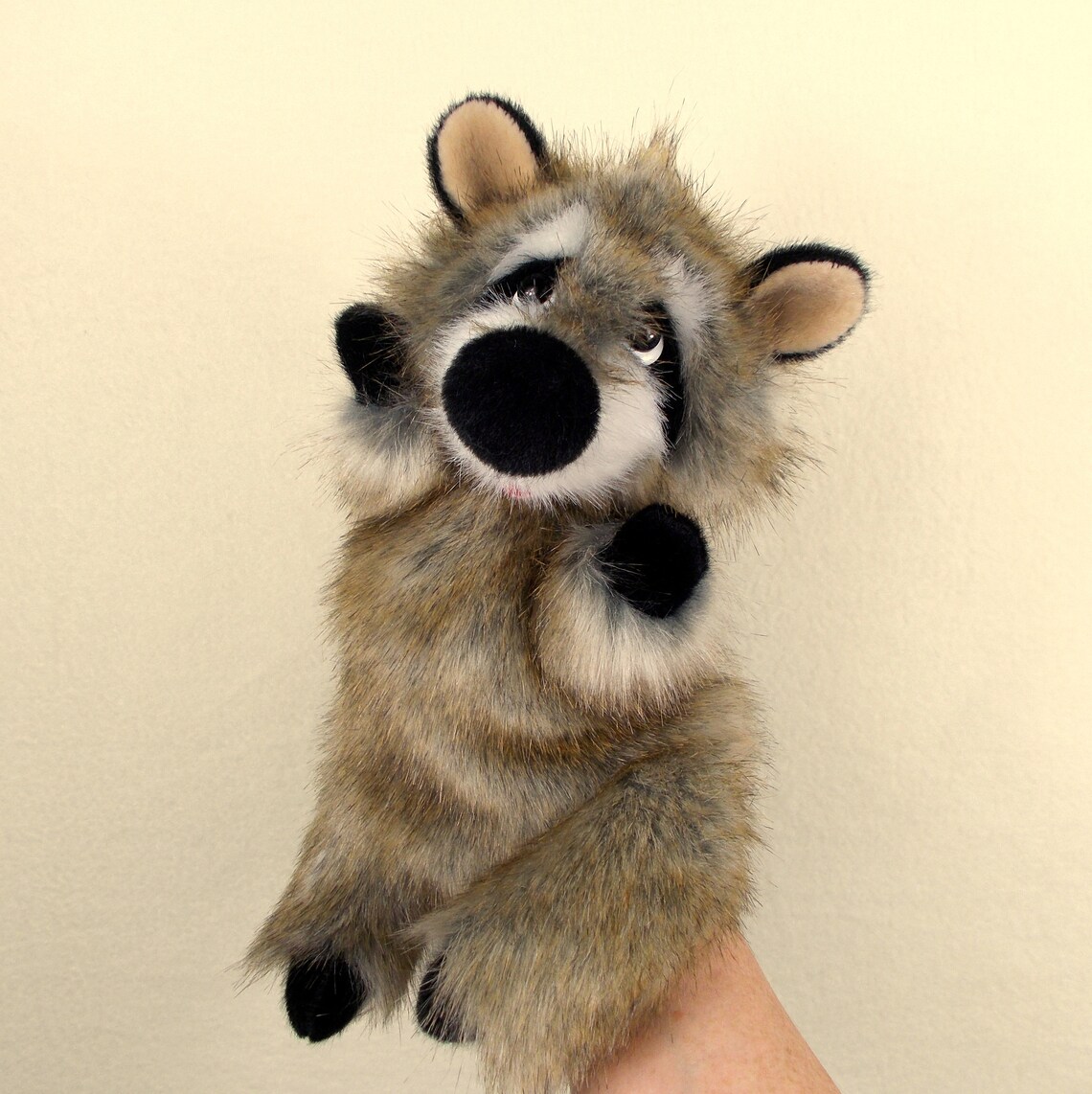Raccoon Reddish Hand puppet. Funny raccoon for home puppet | Etsy