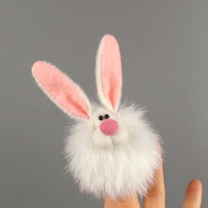 White Bunny Finger Puppet. Finger Puppet Theater. Little Soft | Etsy