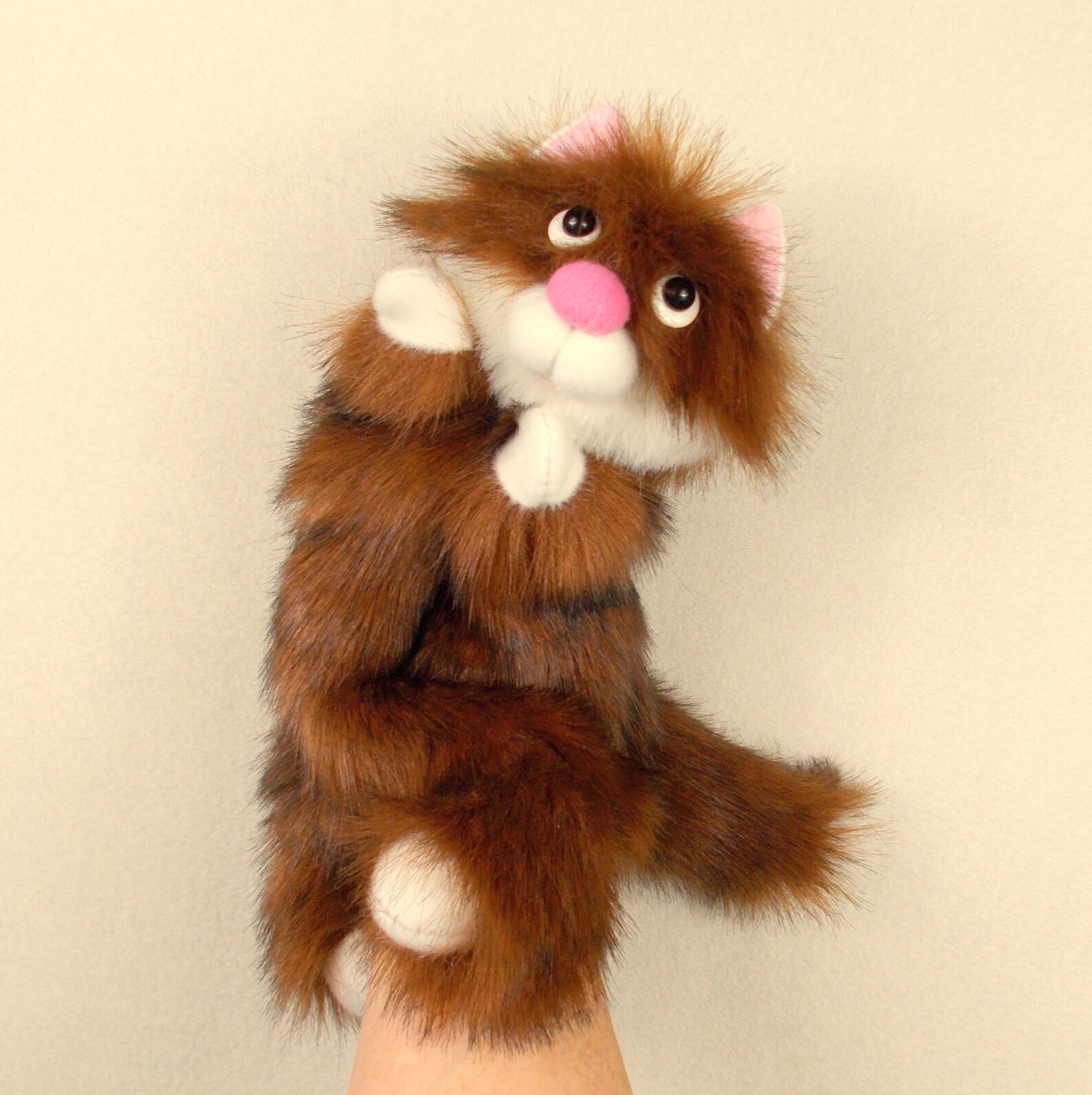 Red Cat Hand Puppet for Home Puppet Theater. Marionette Kitty. - Etsy