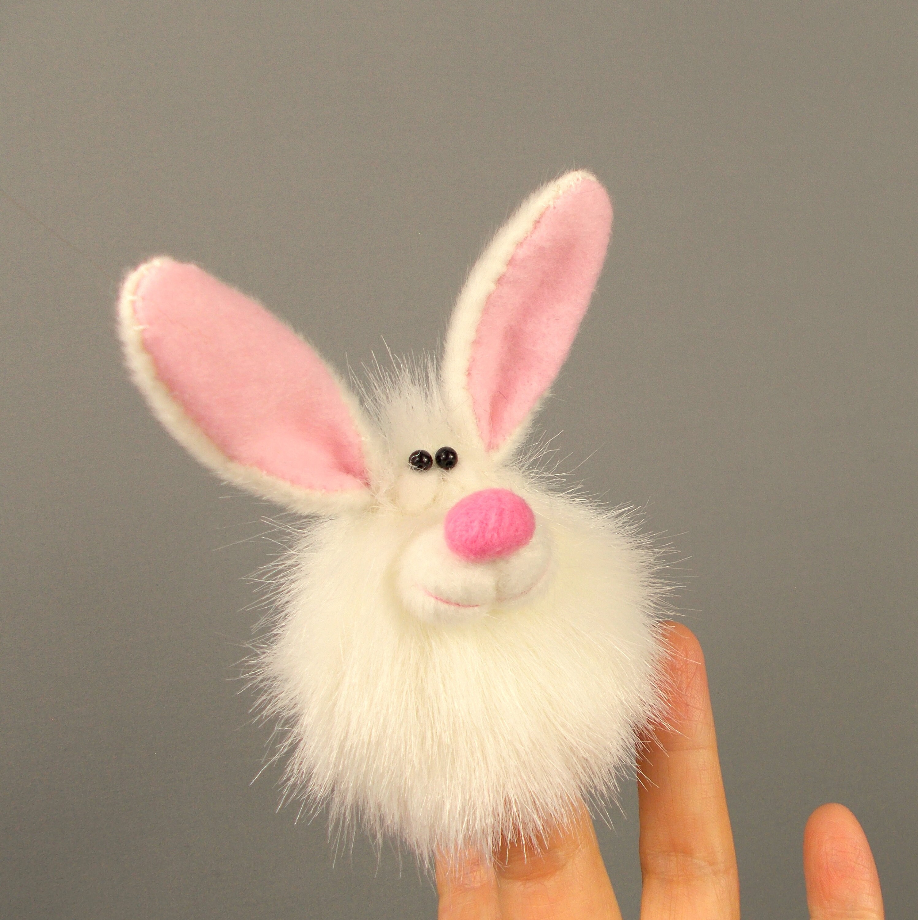 White Bunny Finger Puppet. Finger Puppet Theater. Little Soft - Etsy