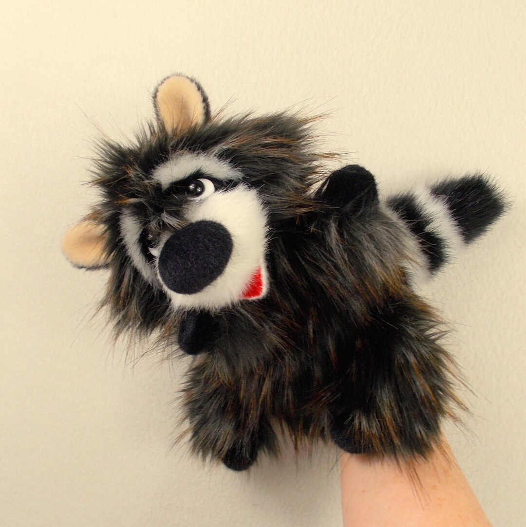 Puppet Little Brown Raccoon for Small Children's Hand. Hand Puppet ...