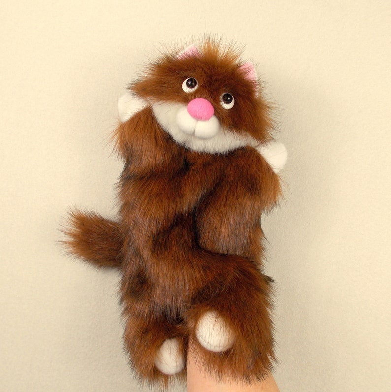 Red Cat Hand Puppet for Home Puppet Theater. Marionette Kitty. - Etsy