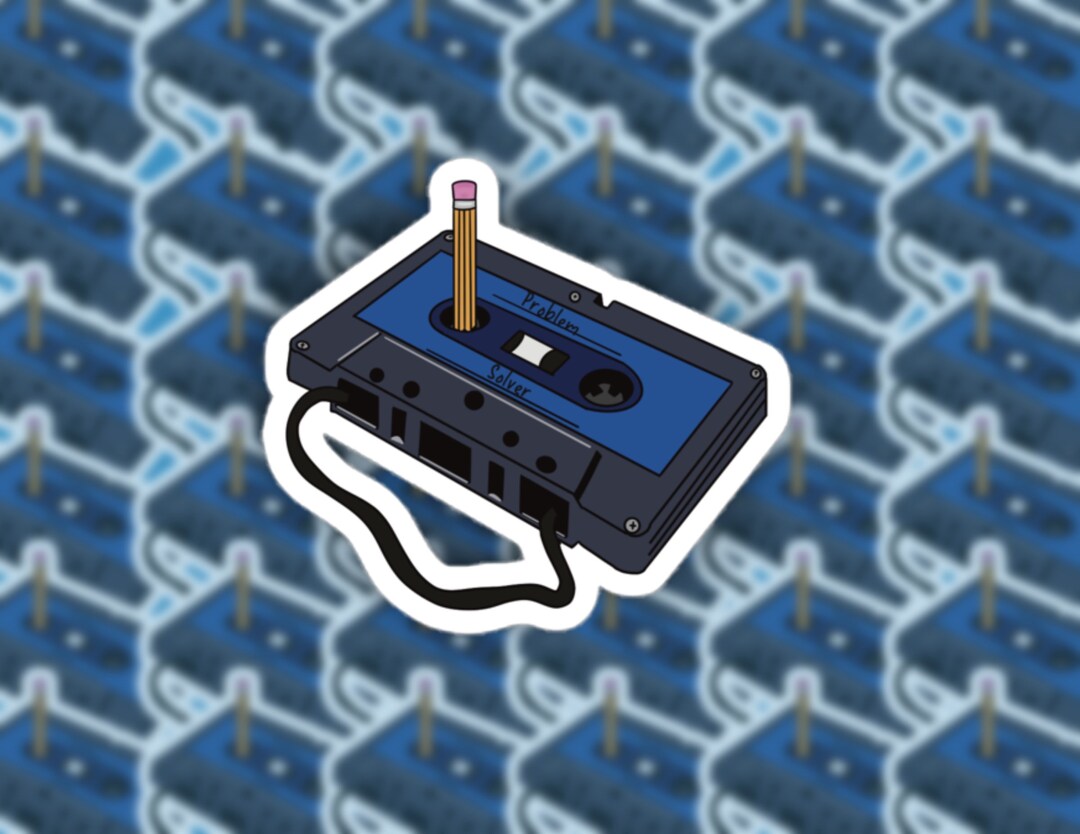 Problem Solver, Cassette Tape Vinyl Bubble-free Sticker Retro, Old-school Sticker Laptop Decal ...