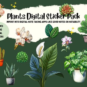 Plants Digital Sticker Pack | Monstera, Pothos, Snake Plants Themed ...