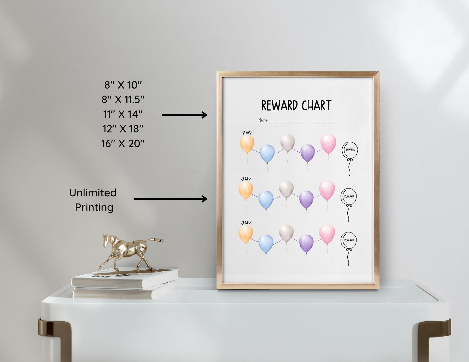 Reward Chart, Reward Chart Printable, Printable Balloon Toddler Reward ...