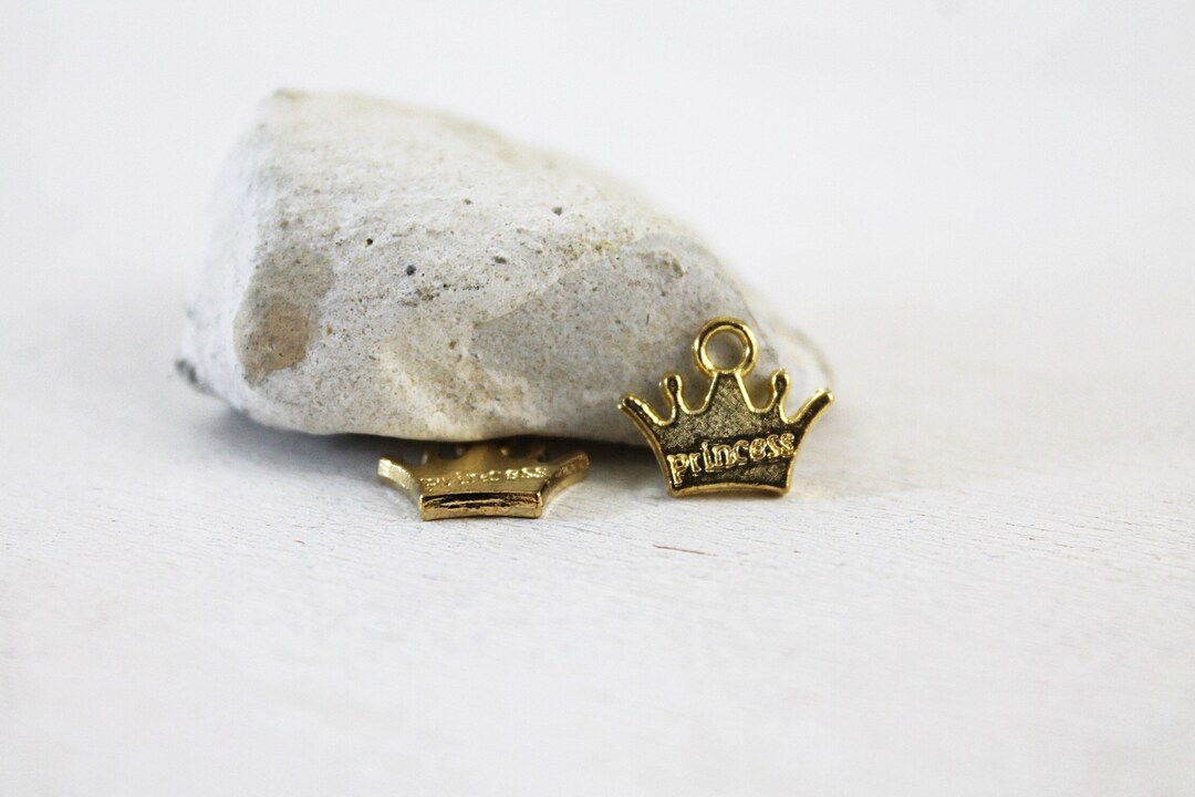 20 Pieces Mini Crown Pendants Gold - Etsy