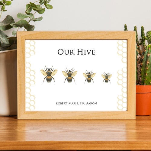 Personalised Family Print Bees Family Print Personalised - Etsy