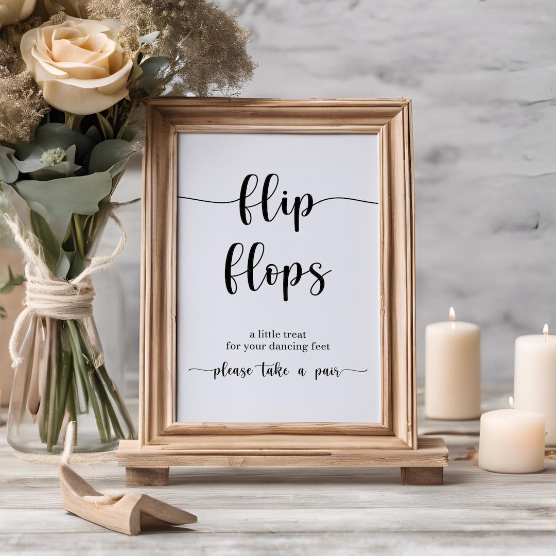 Flip Flop Sign, Minimalist Modern, Dancing Feet Sign, Wedding Sign ...