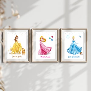 Disney Princess Prints, Belle Print, Cinderella Print, Aurora Print ...