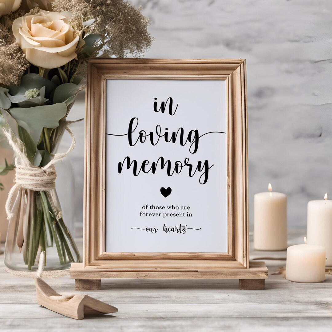 In Loving Memory Sign, Wedding Sign, Modern Minimalist in Loving Memory ...