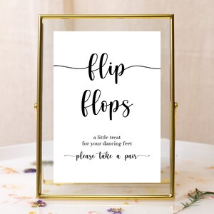 Flip Flop Sign, Minimalist Modern, Dancing Feet Sign, Wedding Sign ...