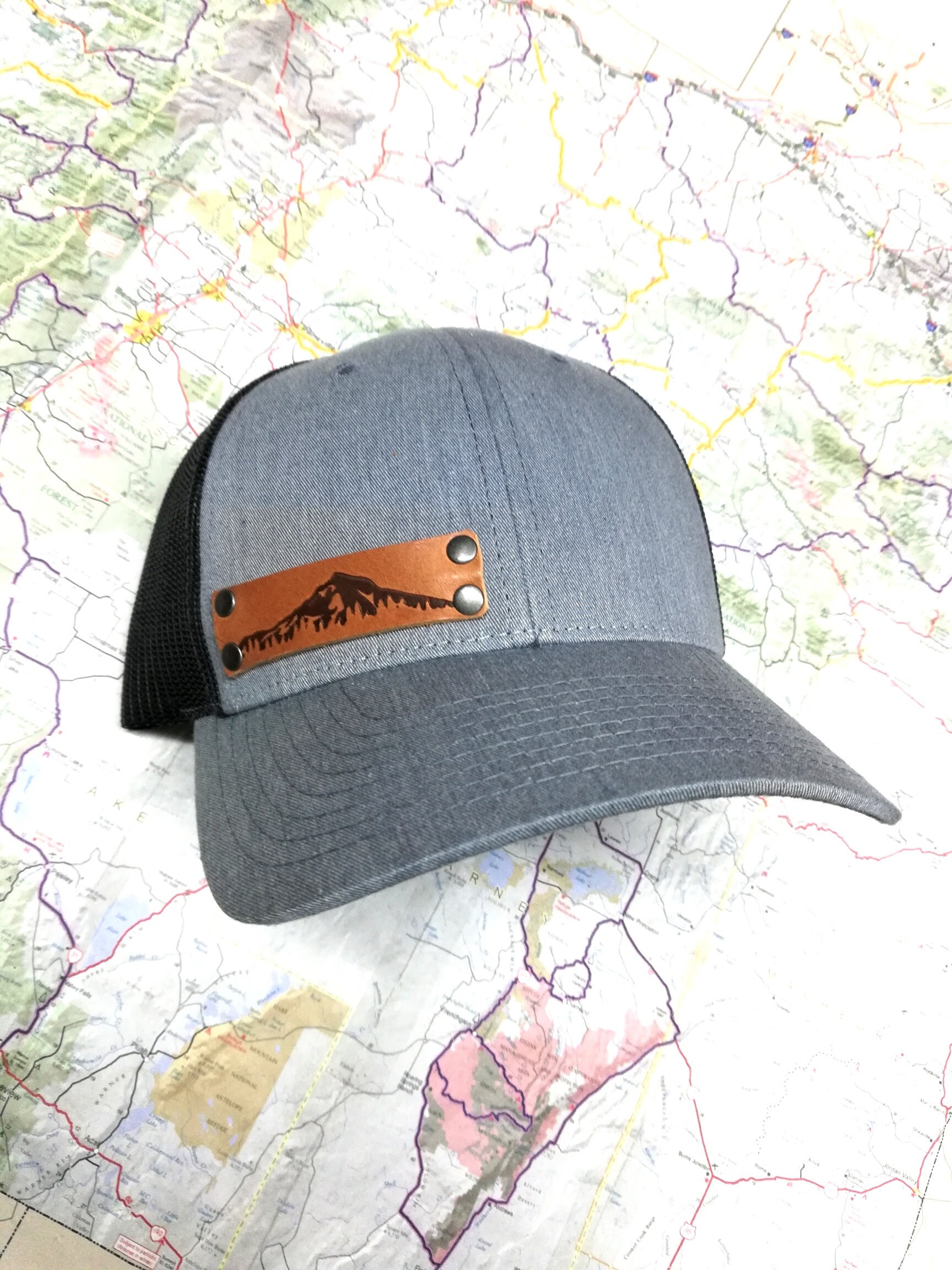 Mountain Cap Explore Outdoor Adventure Leather Patch - Etsy