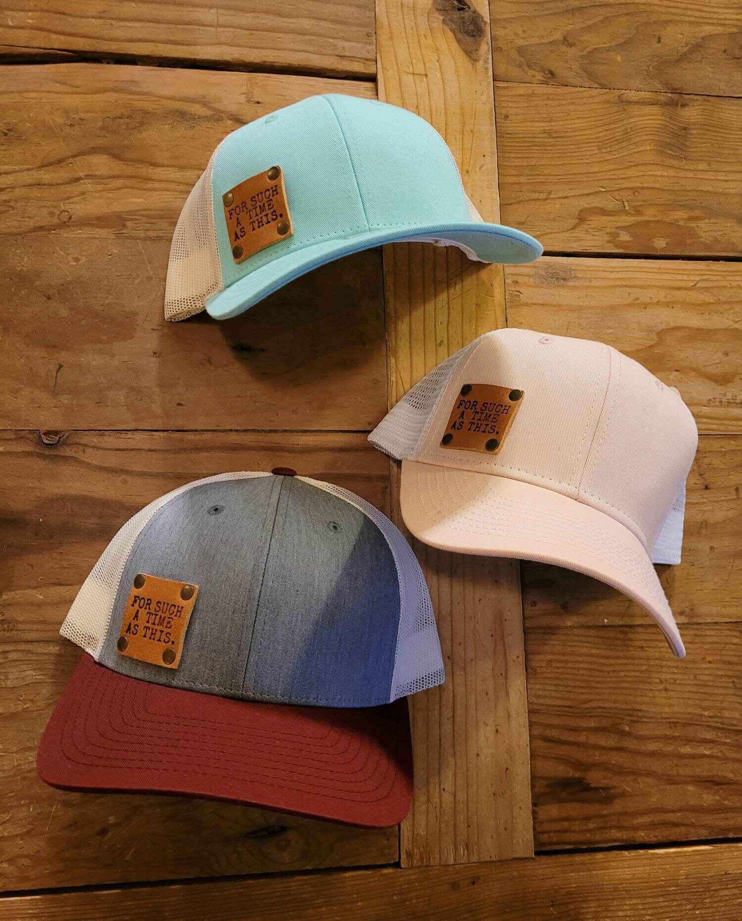 For Such A Time As This leather patch trucker cap. Christian | Etsy