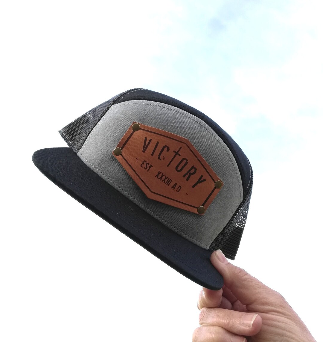 Victory Christian Firebranded Leather Patch Trucker Flat Bill Cap - Etsy