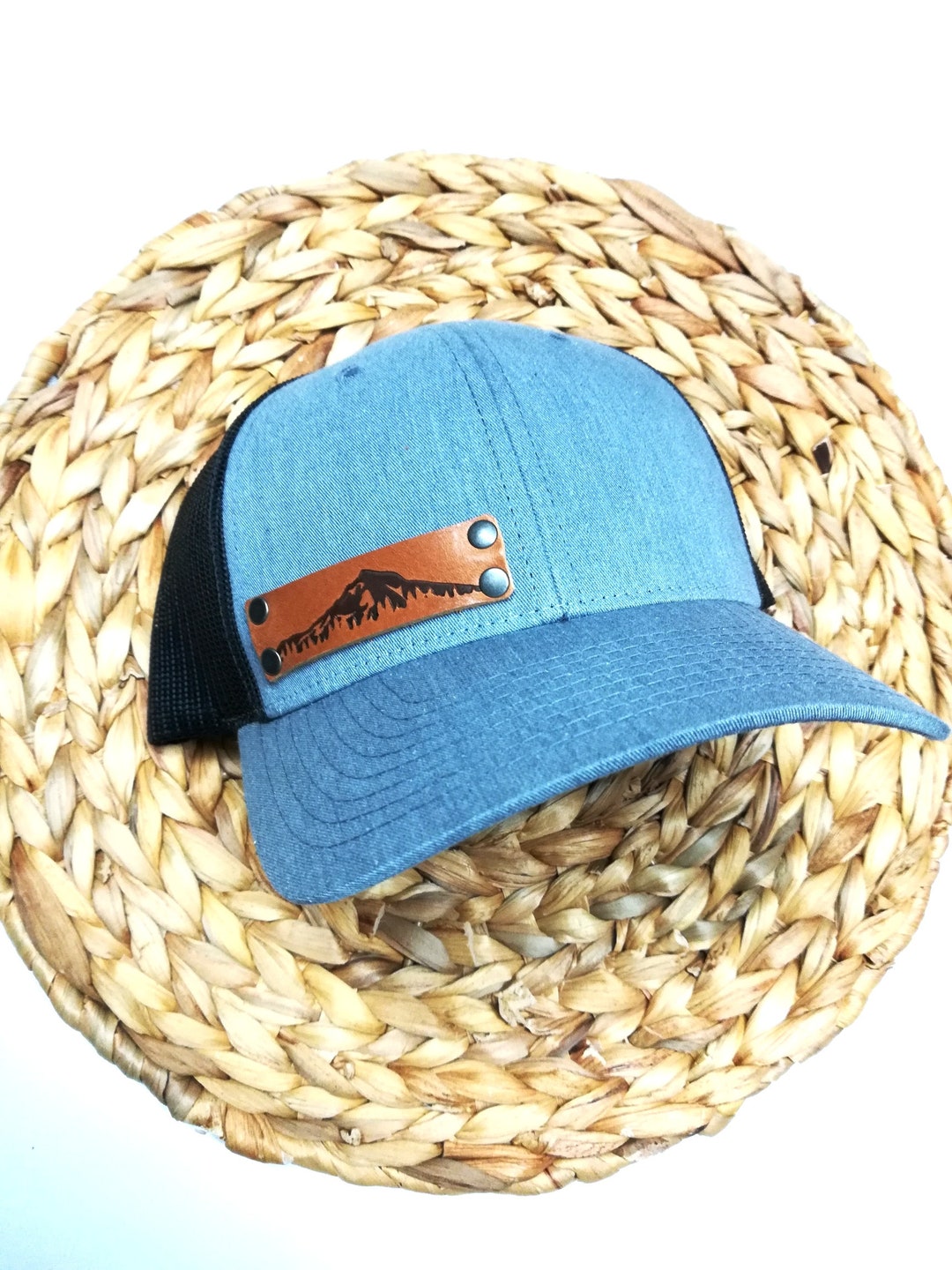 Mountain Cap, Explore, Outdoor, Adventure, Leather Patch Trucker Cap ...