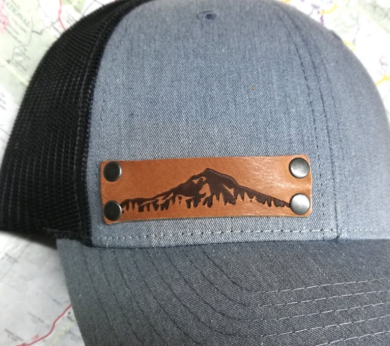 Mountain Cap Explore Outdoor Adventure Leather Patch - Etsy